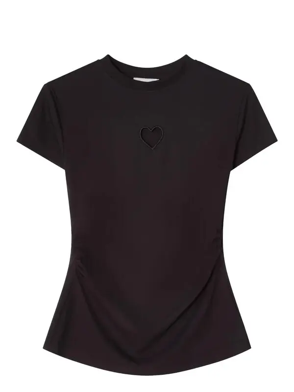 CLOEYS Fitted T-shirt With Heart Cut-out - Black