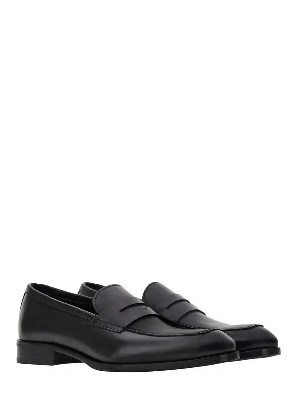 Canali Penny Loafer In Calfskin - Black