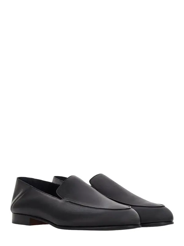 Canali Sheepskin Leather Loafer - Black
