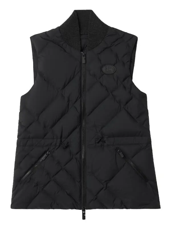 Burberry Check-stitch Nylon Devonside Gilet - Black
