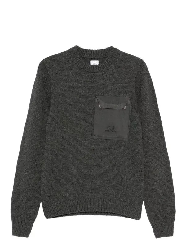 C.P. COMPANY Chest-pocket Crew-neck Sweater - Grey