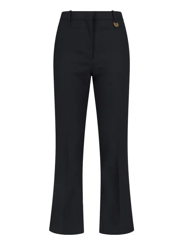 Burberry Logo Wool Pants - Black