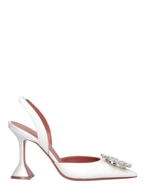 Amina Muaddi Begum Slingback Pumps - White