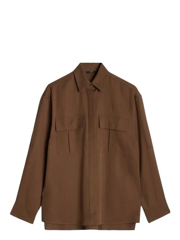 7 For All Mankind Lyocell Utility Shirt - Brown