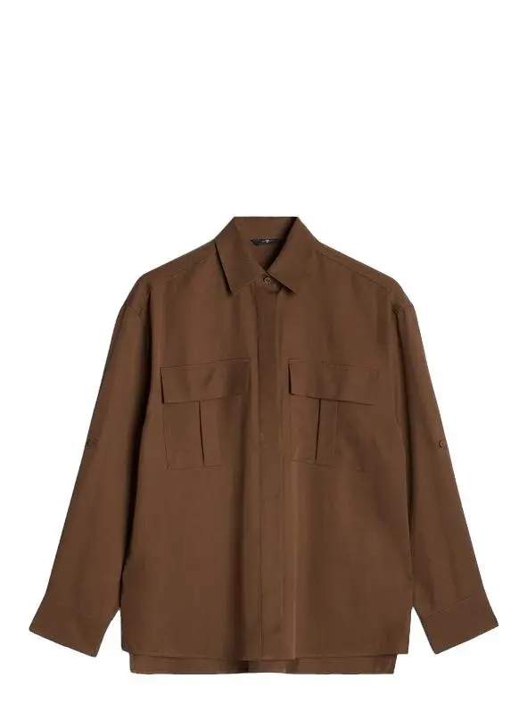 7 For All Mankind Lyocell Utility Shirt - Brown