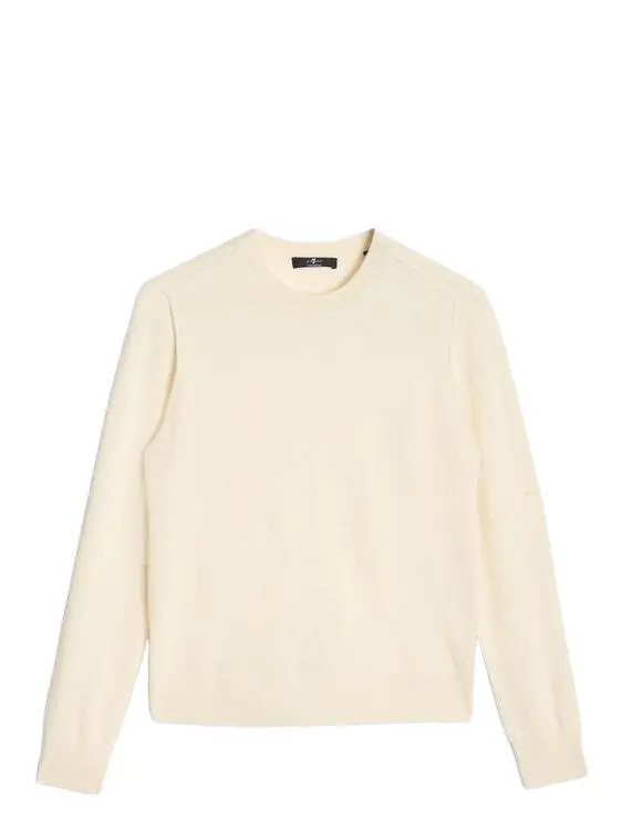 7 For All Mankind Cashmere Crewneck Sweater - White