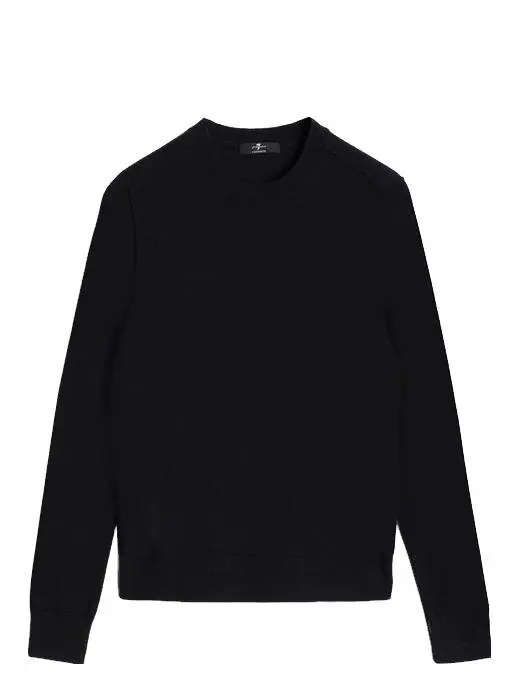7 For All Mankind Cashmere Crewneck Sweater - Black