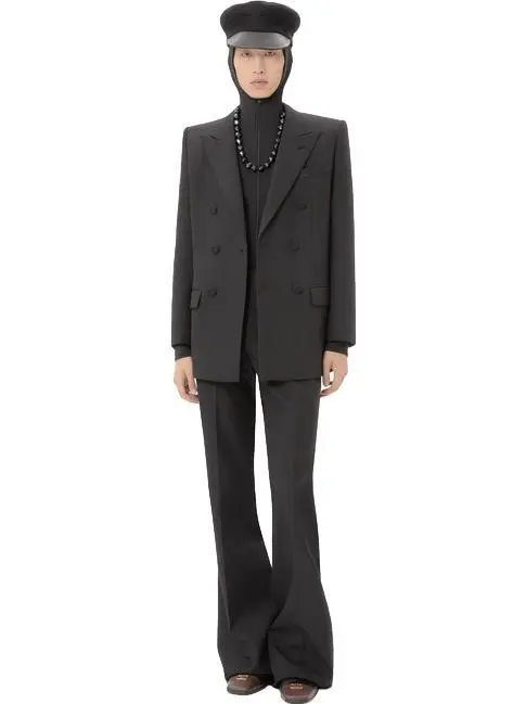 Valentino Garavani Double-breasted Wool Gabardine Jacket - Black