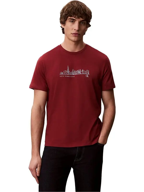 Calvin Klein City Skyline Graphic Classic T-shirt - Berry Blush