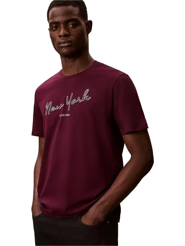 Calvin Klein New York Logo Graphic Classic T-shirt - Passion Plum