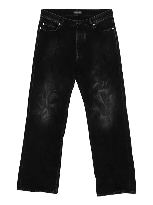 Balenciaga Distressed Denim Jeans - Black