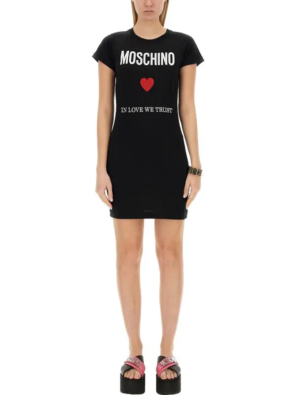 Moschino Dress With Logo - Black