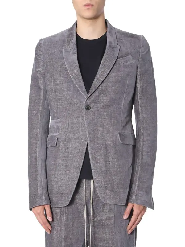 Rick Owens Single-breasted Jacket - Grey