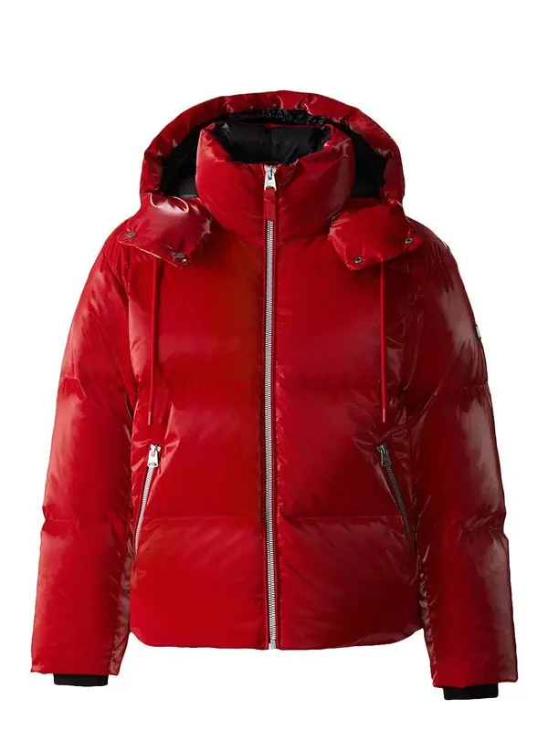Mackage Kentglo High-gloss Hooded Down Jacket - Dark Red