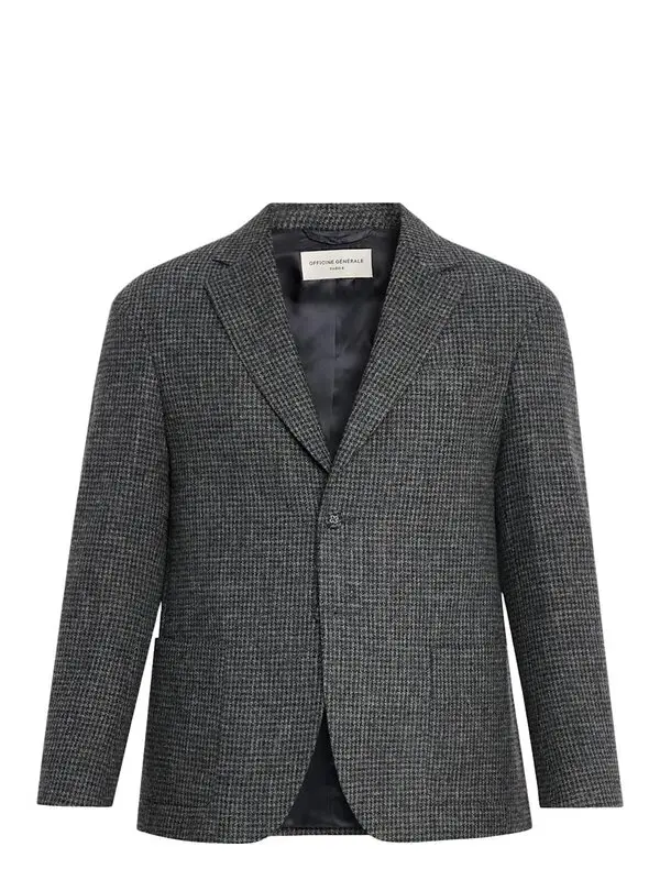 Officine Générale Michel Pied De Poule Wool Jacket - Dark Greylight Grey