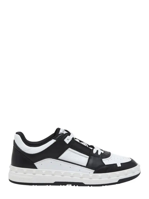 Valentino Garavani Freedots Leather Low-top Sneakers - White/black