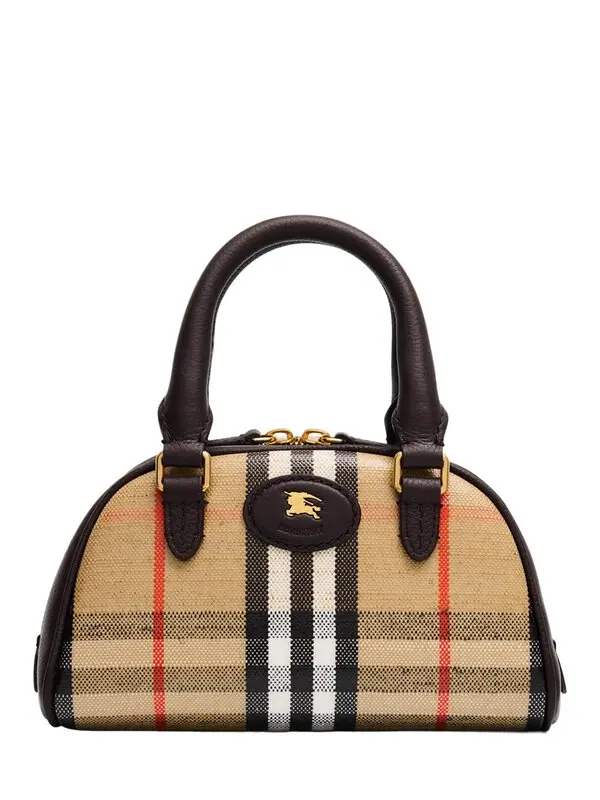 Burberry Highlands Check Bowling Crossbody Bag - Sand Ip Ch