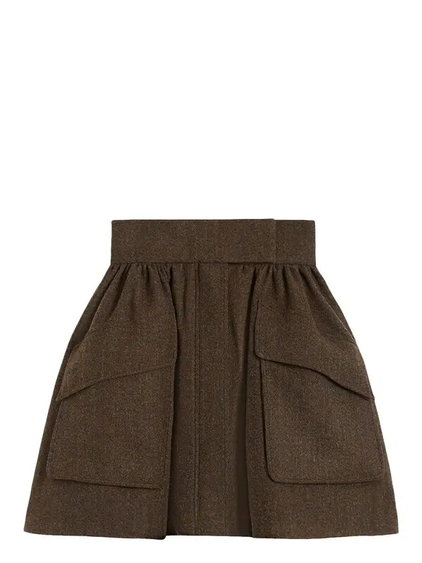 Max Mara Bernini Wool Mini Skirt - Brown