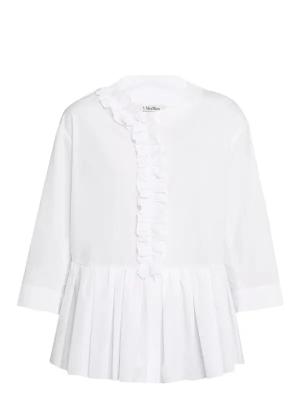 Max Mara Musa Ruffle Peplum Top - White