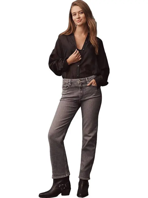 Paige Mason High-rise Straight-leg Jeans - Grey