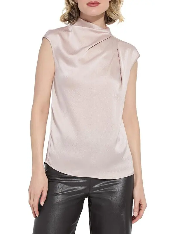 Lyssé Aisha Draped Satin Top - Rose Petal