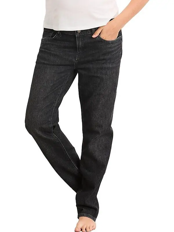 Hatch Collection Boyfriend Maternity Jean - Washed Black