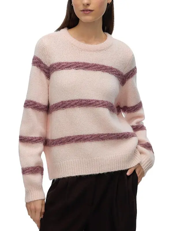 Vero Moda Zada Crewneck Sweater - Pink Dogwood