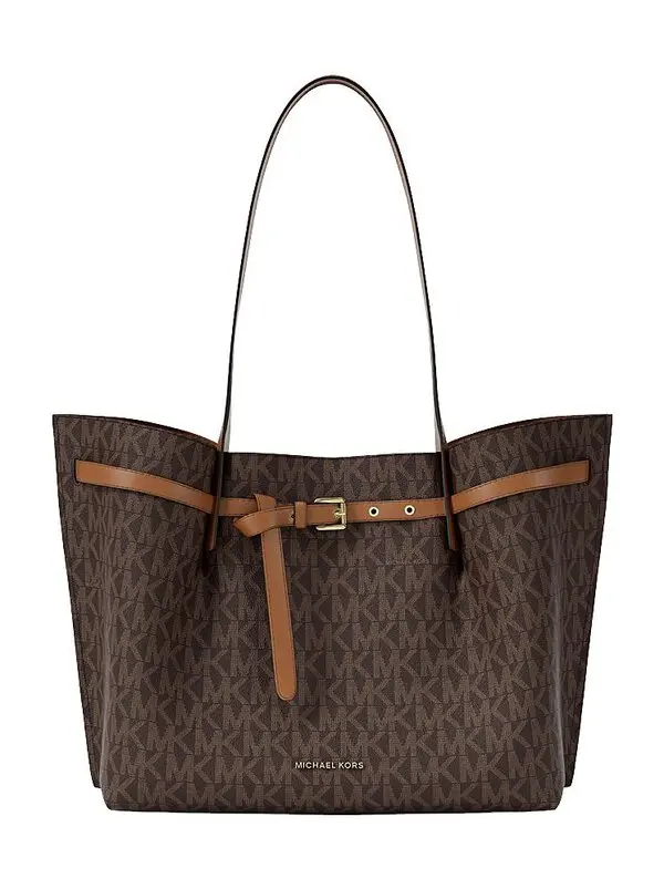 Michael Kors Emilia Large East/west Logo Tote - Brown/acorn