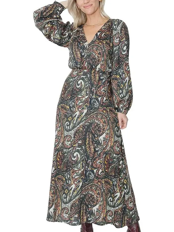 WEST OF Francoise Ankle Dress - Emilie Ikat Paisley