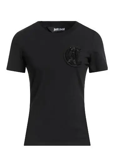 Just Cavalli T-shirt With Appliqués - Black