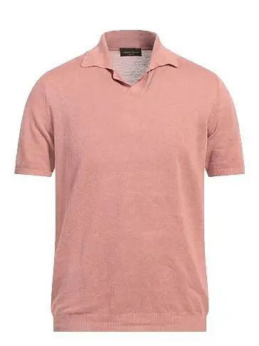ROBERTO COLLINA Linen Knit Polo Shirt - Pink