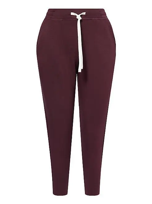 Splits59 Reena Fleece 7/8 Stretch-modal Jogging Bottoms - Dark Cherry