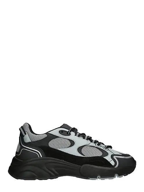 CLEENS Pulse Runner Leather And Mesh Trainers - Blk/grey