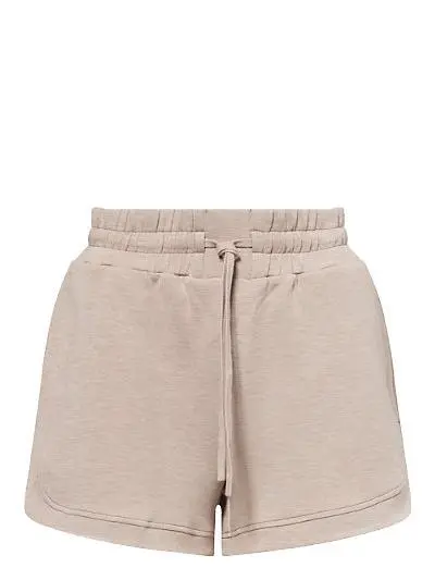 Varley Ollie High-rise Jersey Shorts - Taupe Marl