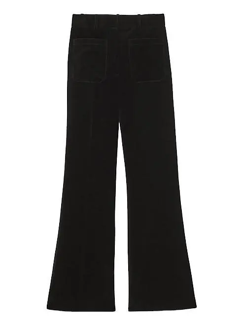 REISS Myrtle Flared-leg Velvet Trousers - Black