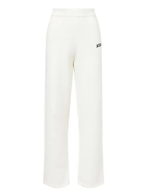 ADANOLA Varsity Knit Straight-leg Jogging Bottoms - Cream/coffee Bean