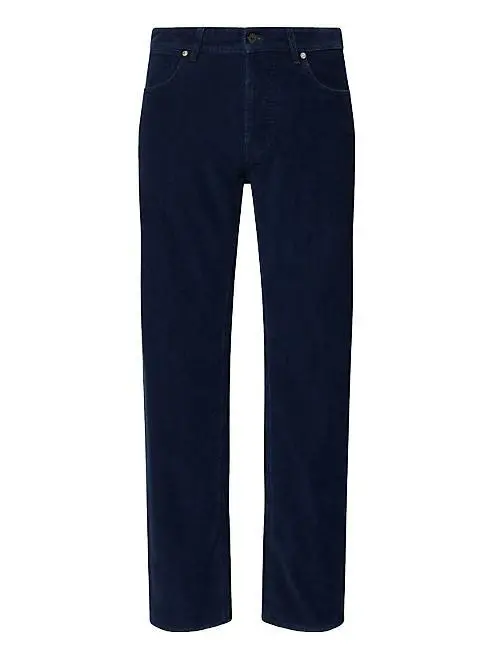 Stone Island Micro Corduroy Straight-leg Cotton-blend Jeans - Indigo