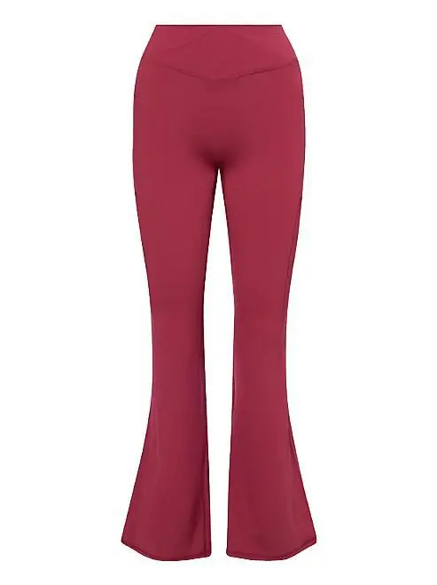 Bo+tee Flared High-rise Leggings - Burgundy