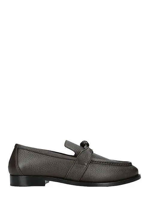 Bottega Veneta Astaire Knot Leather Loafers - Dark Brown