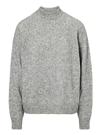 ADANOLA Oversized Crewneck Wool-blend Jumper - Dark Grey Melange