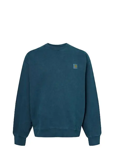 Carhartt Work In Progress Vista Crewneck Cotton-jersey Sweatshirt - Deep Lagoon