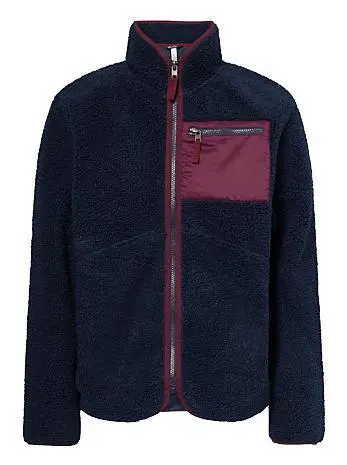 Splits59 Harris High-neck Sherpa Jacket - Indigo/dark Cherry