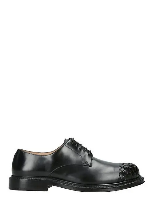Bottega Veneta James Intrecciato Leather Derby Shoes - Black