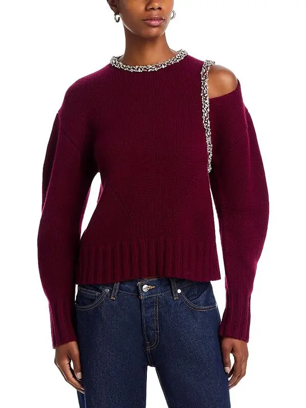 Simkhai Wool-blend Round Neck Pullover Sweater - Oxblood