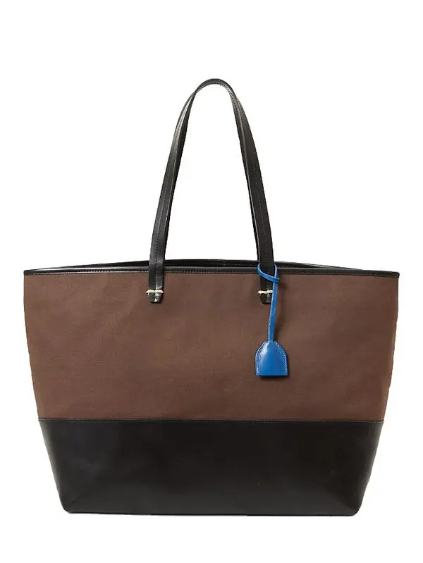 Clare V. Canvas And Leather Tote - Kalamata/black