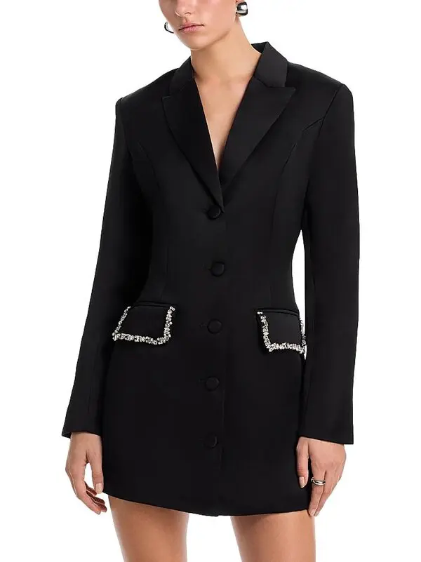 LUCY PARIS Beaded Blazer Dress - Black