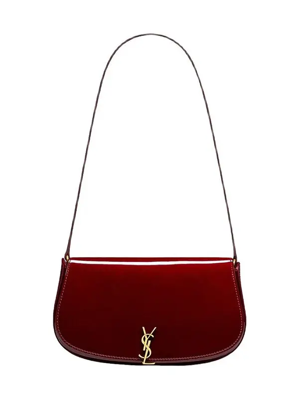 Saint Laurent Mini Voltaire Shoulder Bag - Gloss Burgundy