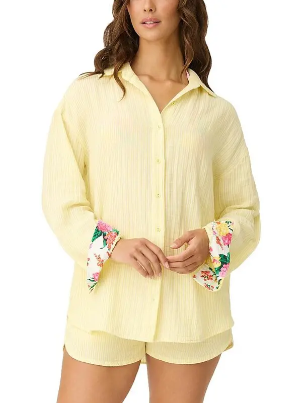 PQ Contrast Cuff Shirt - Yellow