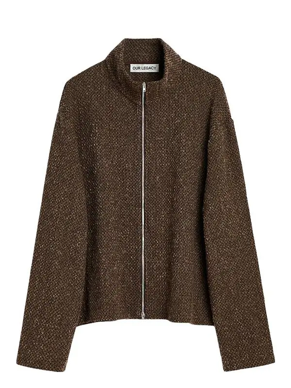 Our Legacy Shrunken Zip Front Sweater - Brown