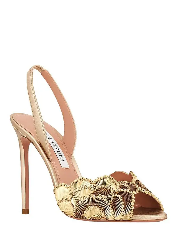 AQUAZZURA Soir 105 Sandals - Light Copper